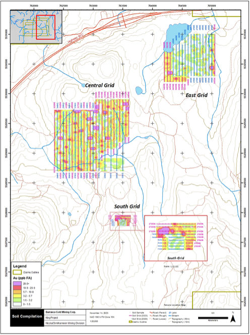Barranco Gold Targets King via Soil Sampling Geochemistry